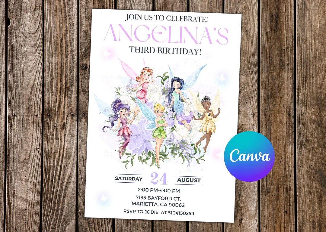 Tinkerbell Invitation Tinkerbell Birthday Invitation Tinkerbell Party ...