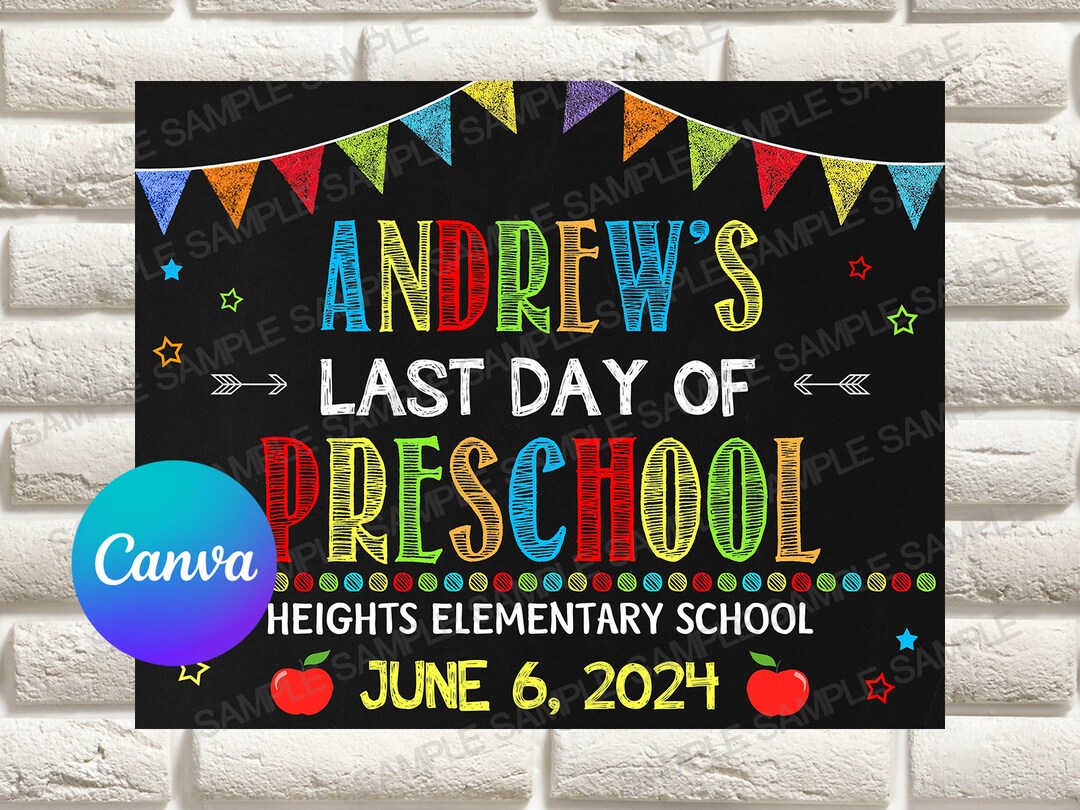 Preschool Graduation Sign Personalized, Boy Preschool Graduate, Last ...