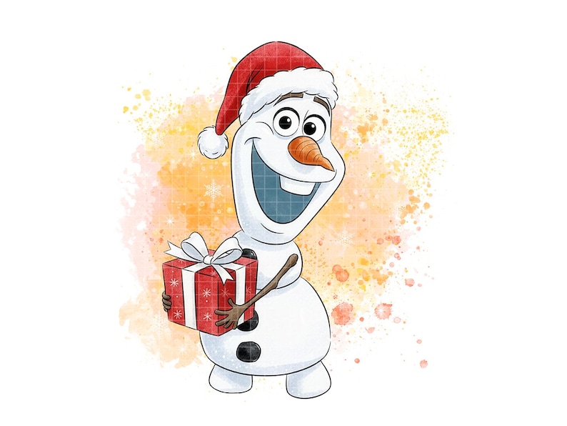 Olaf Christmas Watercolor PNG, Frozen Christmas, Princess Christmas PNG ...
