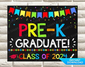 Unicorn Kindergarten Graduation Sign Printable Personalized Girl Last ...