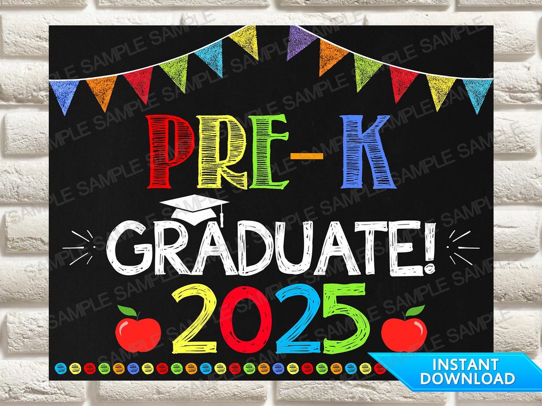 Pre K Graduation Sign, Pre-k Graduate 2025, Preschool Graduate ...