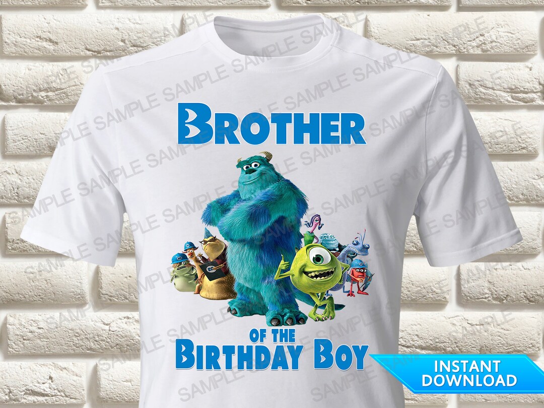 Monsters Inc Brother of the Birthday Boy Iron on Transfer, Monsters ...