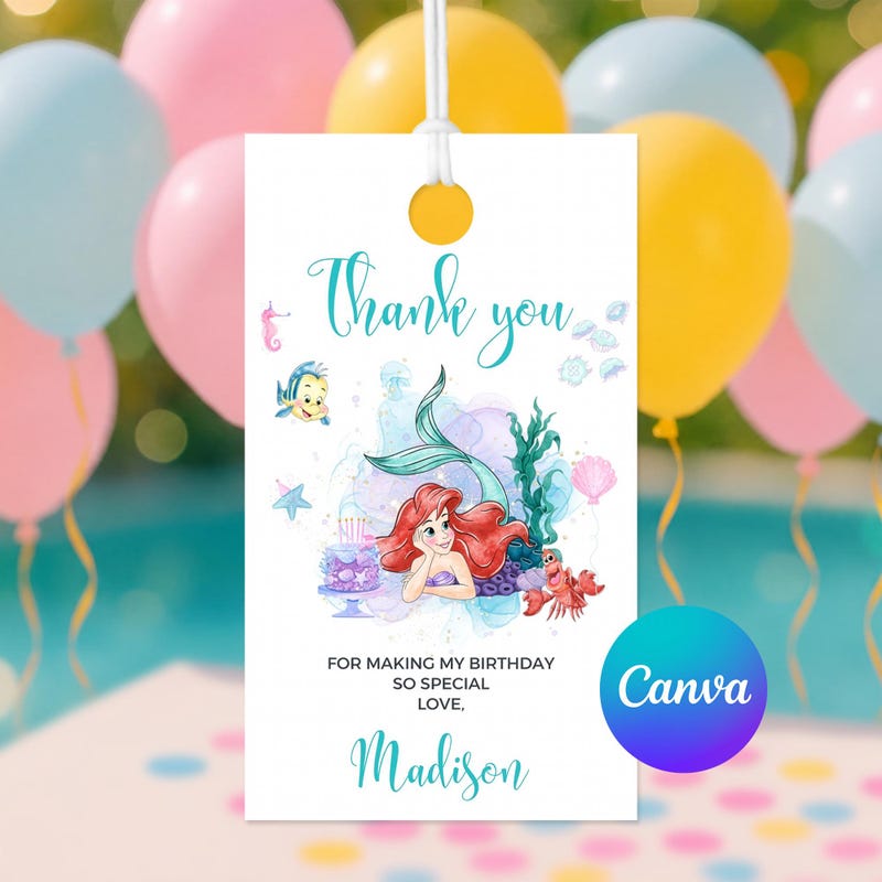 Birthday Tags Mermaid - Etsy