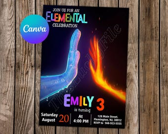 Elemental Invitation Elemental Birthday Invitation Elemental Party ...