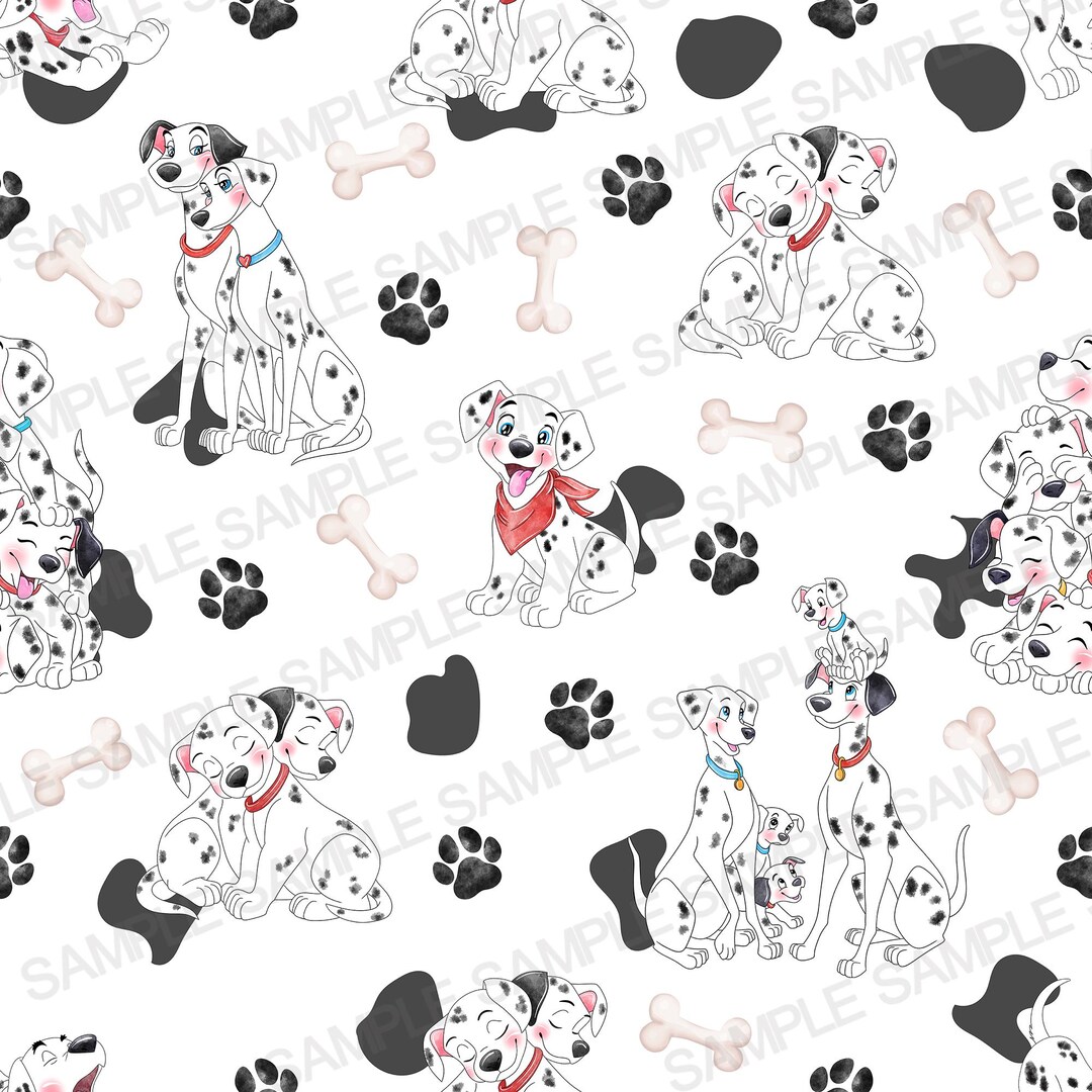 101 Dalmatians Seamless Pattern 101 Dalmatians Pattern 101 Dalmatians Digital Pattern 101 ...