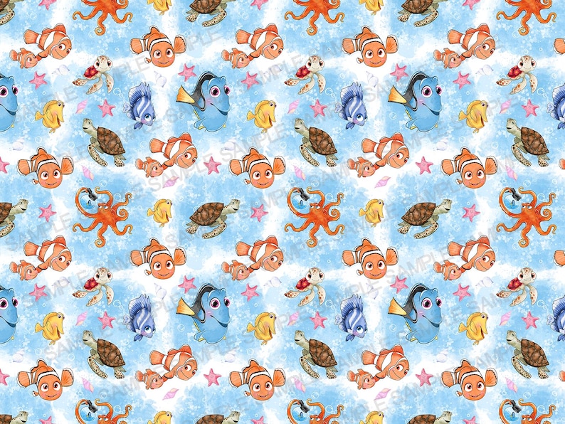 Finding Nemo Seamless Pattern Finding Nemo Pattern Finding Dory Digital ...