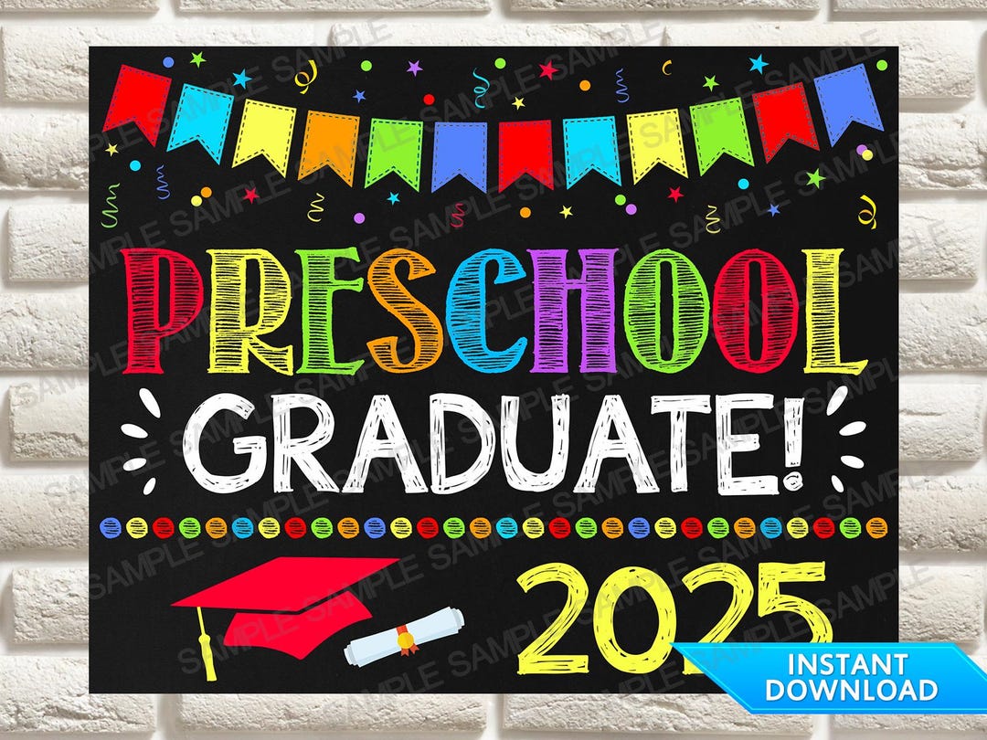 Preschool Graduate Sign, Preschool Graduate 2025, Preschool Graduation ...