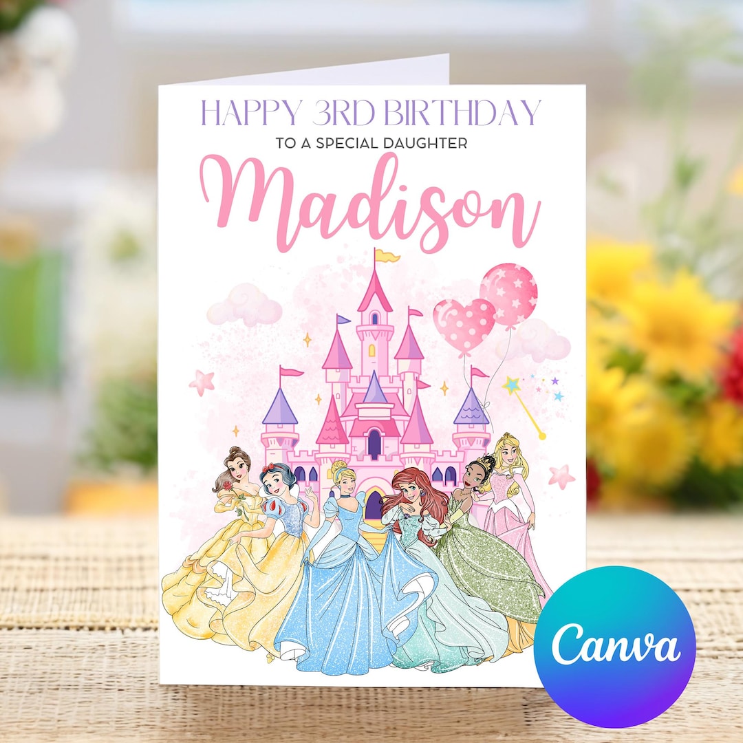 Happy 3rd Birthday to a Special Daughter, Princess Personalized Third ...