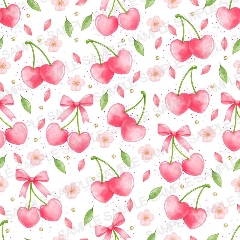 Pink Bows and Cherry Wallpaper - Etsy