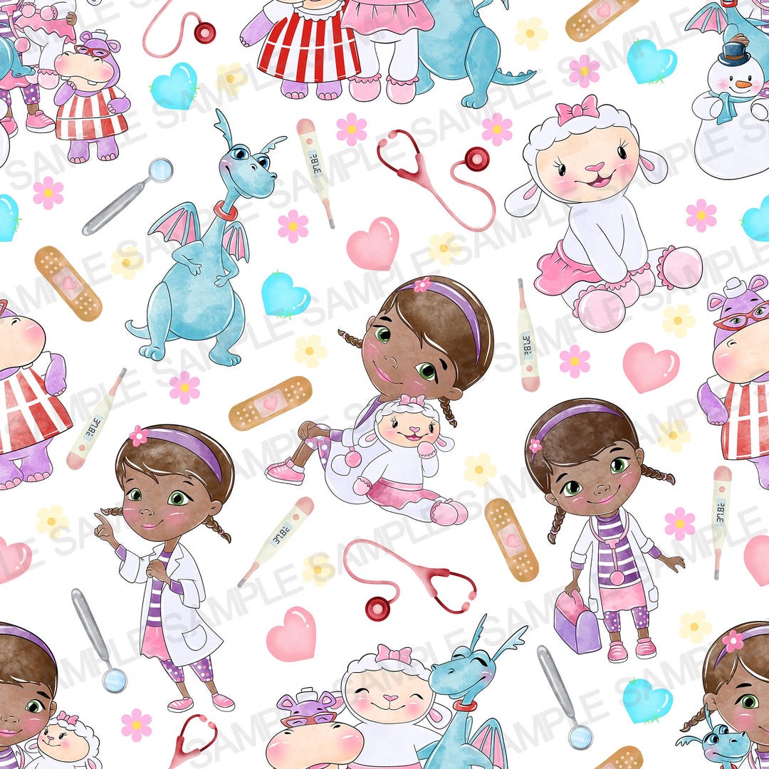 Doc Mcstuffins Seamless Pattern Doc Mcstuffins Pattern Doc Mcstuffins ...