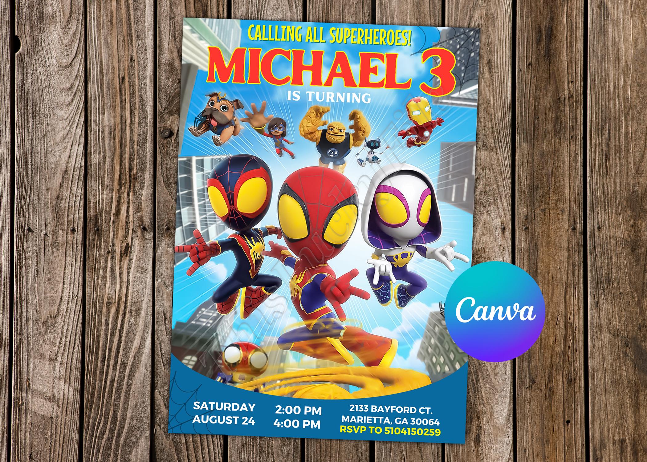 Spidey and His Amazing Friends Invitation Spidey Invitation Spidey ...