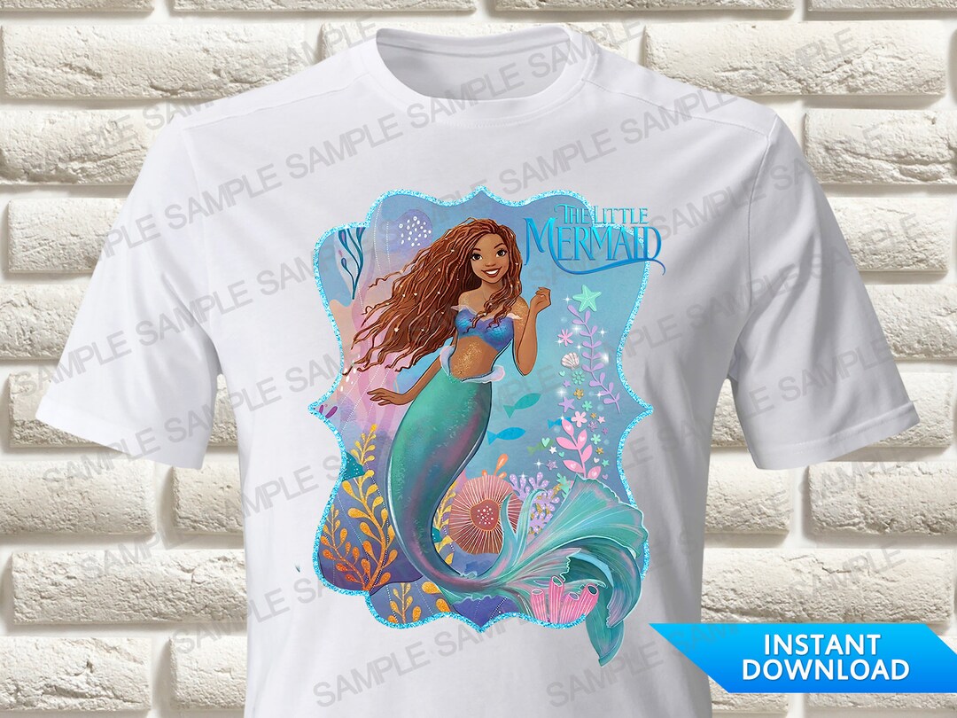 Little Mermaid Iron on Transfer, Mermaid PNG, Mermaid Ariel Iron on ...