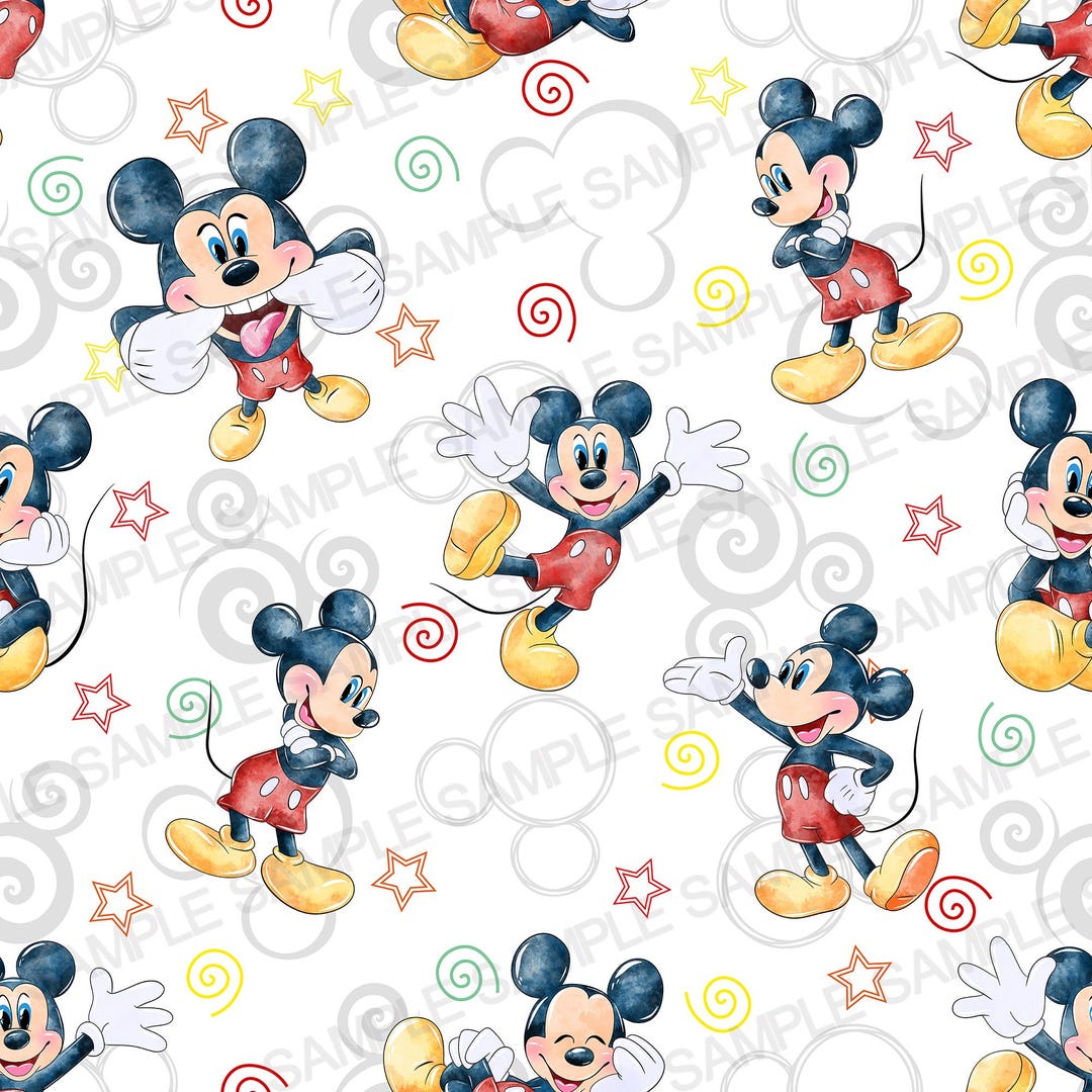 Mickey Mouse Seamless Pattern Mickey Mouse Digital Pattern Mickey Mouse ...