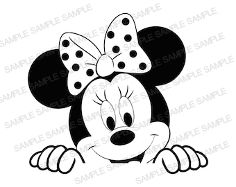 Minnie Mouse Peeking Clipart - Etsy