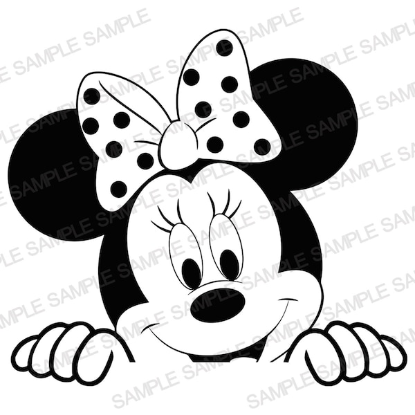 Minnie Peeking Svg - Etsy