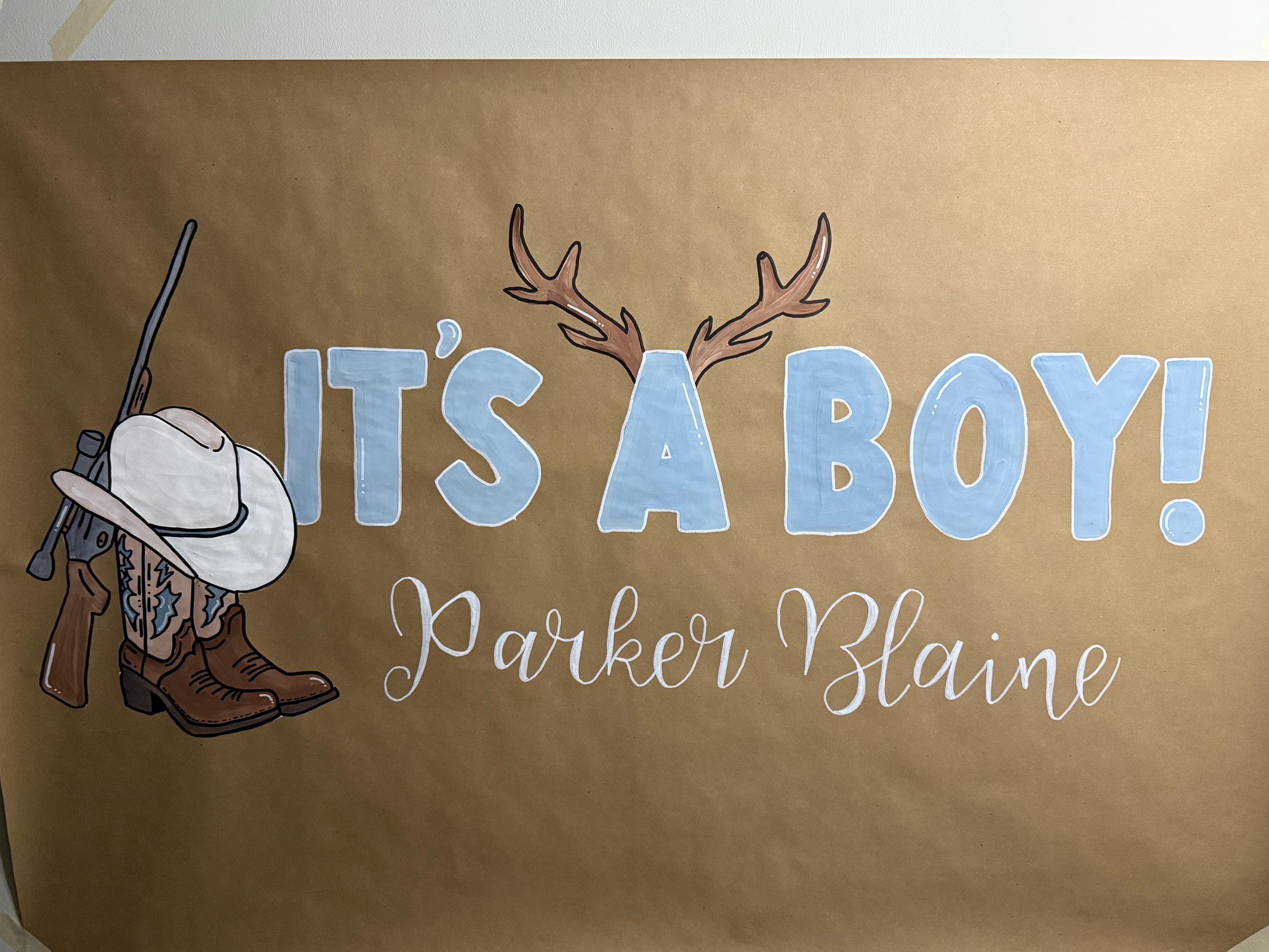 Custom Hand-painted Banner | Butcher Paper Party Sign | Personalized ...