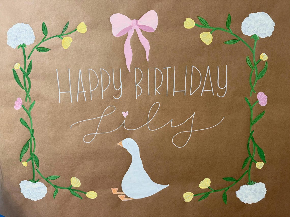 Custom Hand-painted Banner | Butcher Paper Party Sign | Personalized ...