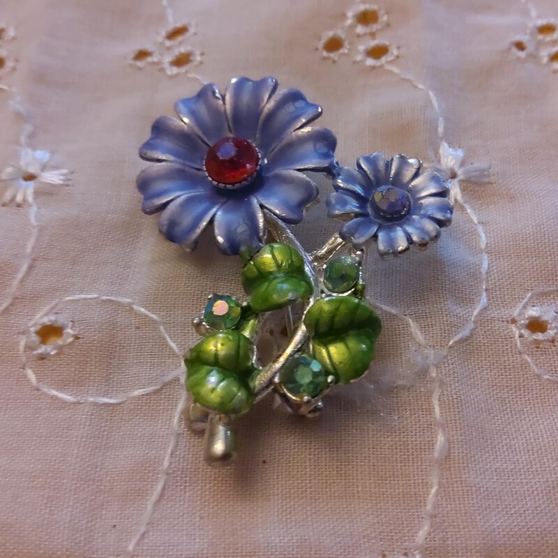 Enamel Flower Brooch - Etsy