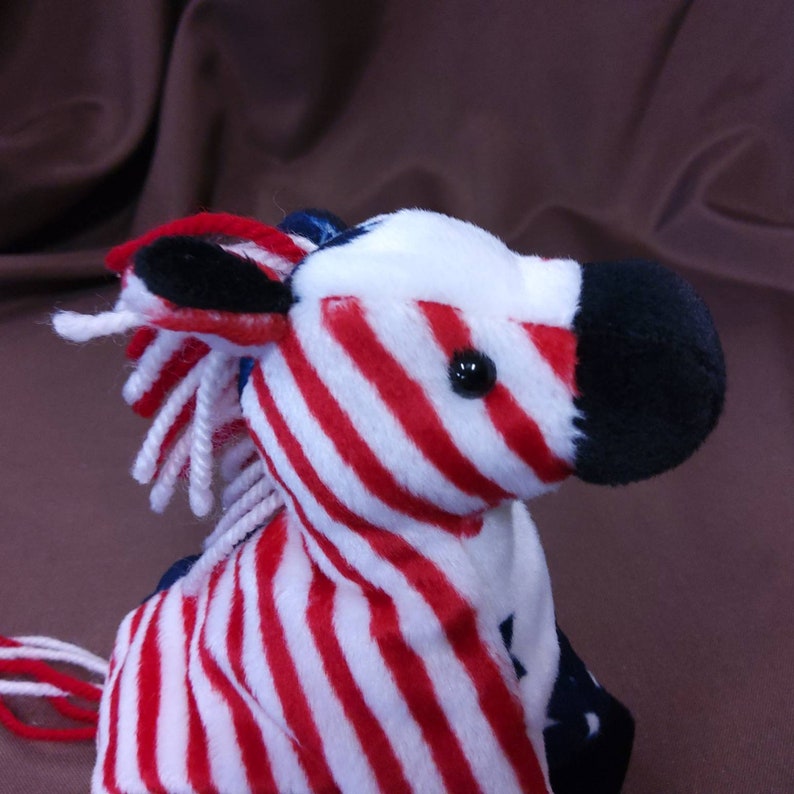 TY Beanie Baby "lefty 2000" the Red, White & Blue Donkey. New, Never ...