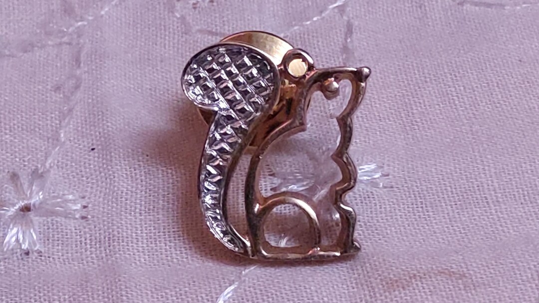 AVON Vintage Two Tone Metal Squirrel Tac Pin. Maker's Mark Present. - Etsy