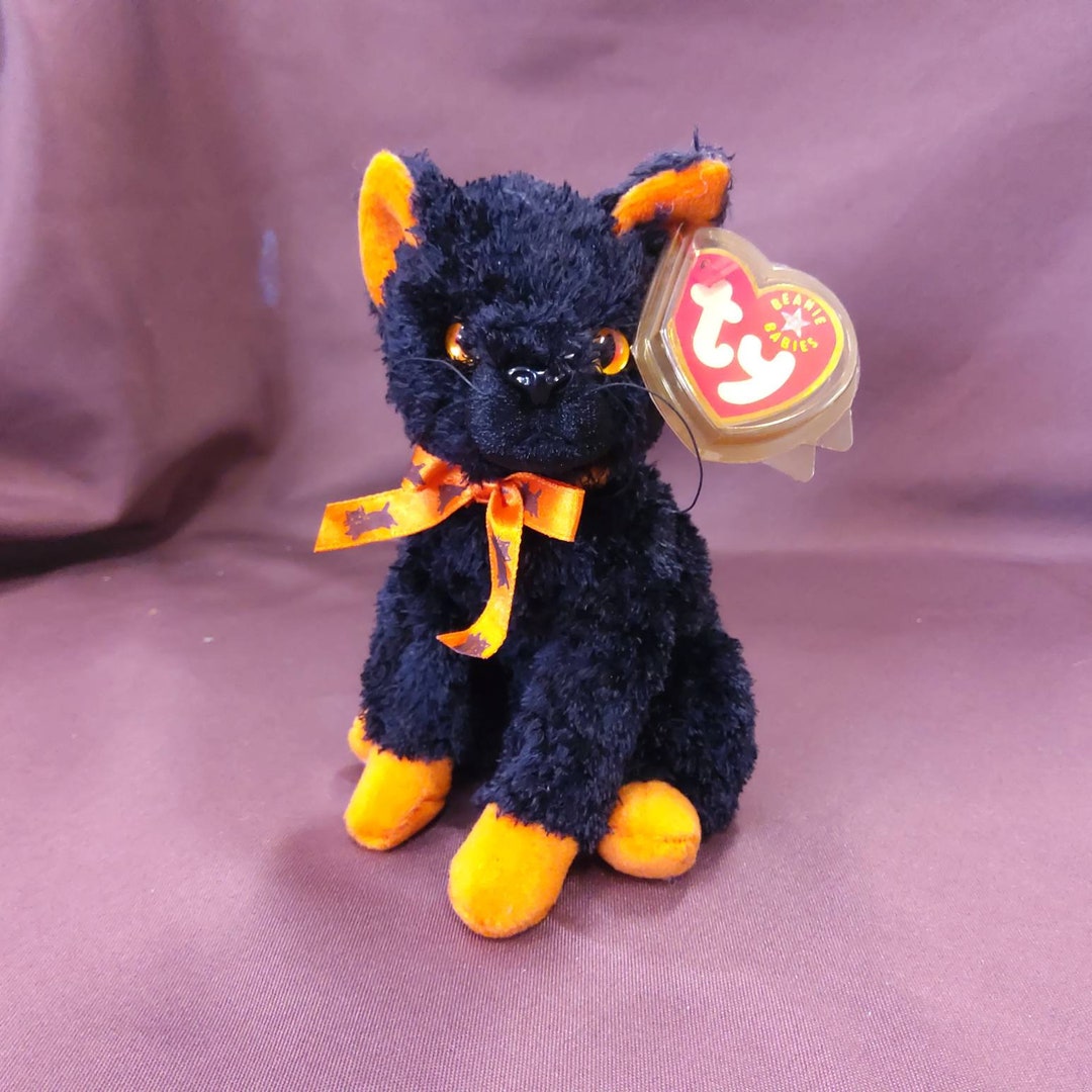 TY Beanie Baby "fraidy" the Black and Orange Halloween Cat. New, Never Played With. Stored in a ...