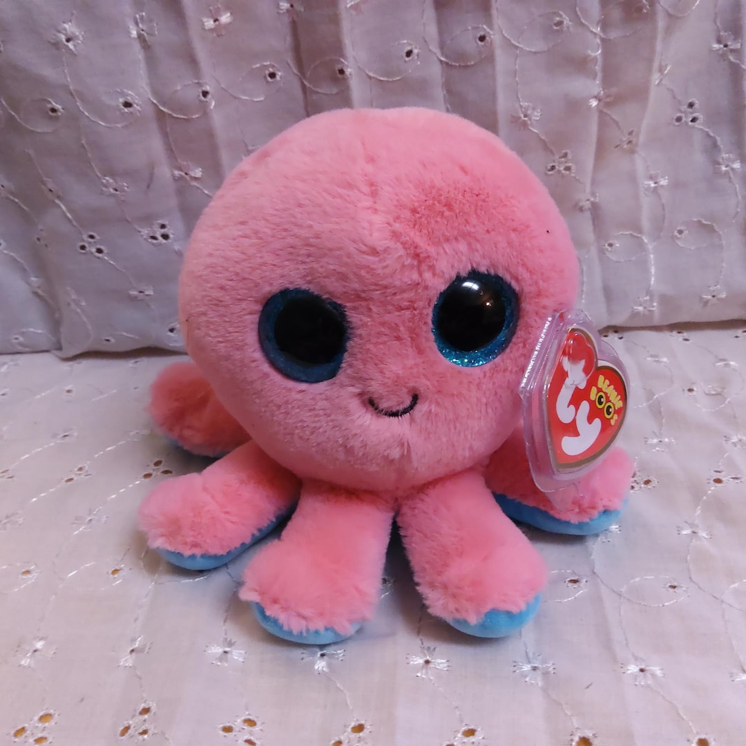TY Beanie Baby "sheldon" the Pink and Blue Octopus. New, Never Played ...