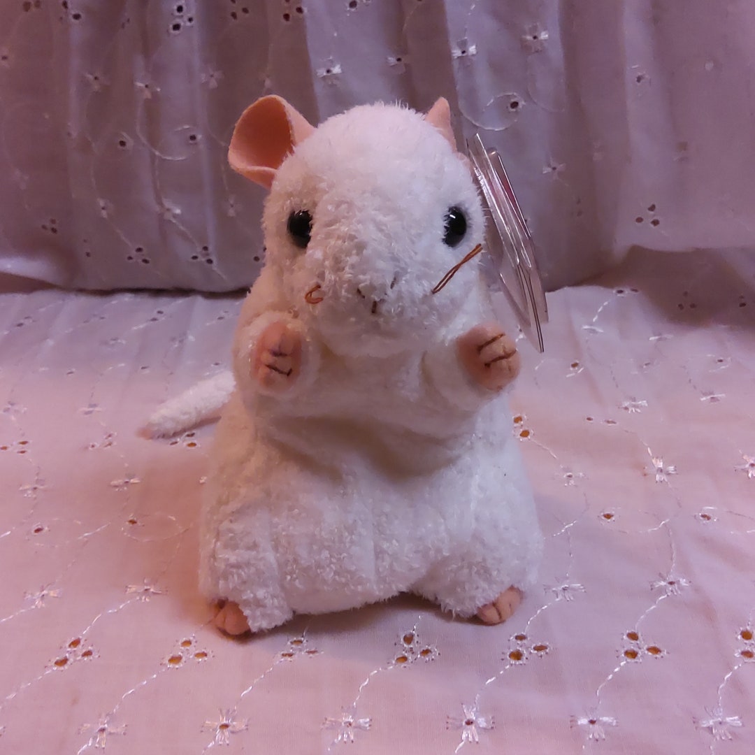 TY Beanie Baby "cheezer" the White Mouse. New, Never Played With. Stored in a Smoke Free Home ...
