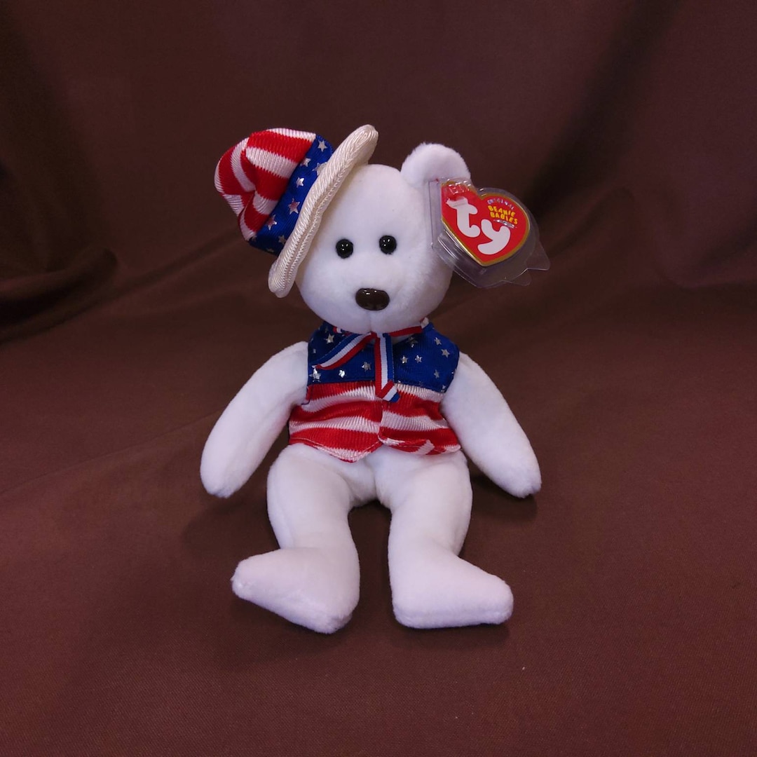 TY Beanie Baby "sam" the Patriotic Bear - White Version. New, Never ...