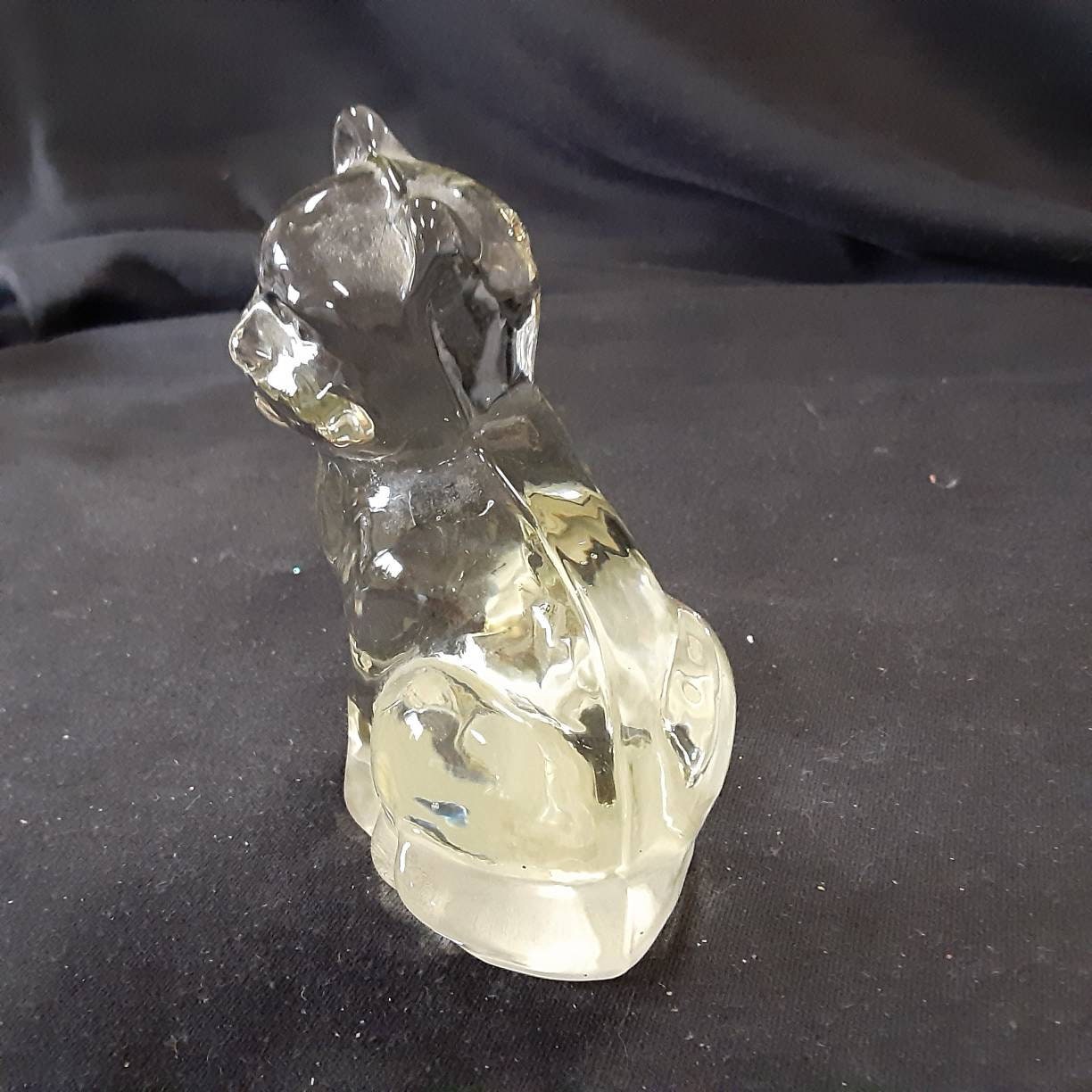 Pressed Clear Glass Cat Paperweight. - Etsy UK