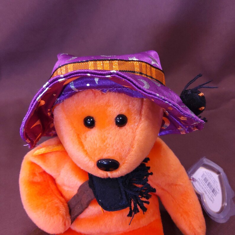 TY Beanie Baby "prunella" the Halloween Witch Bear. New, Never Played ...