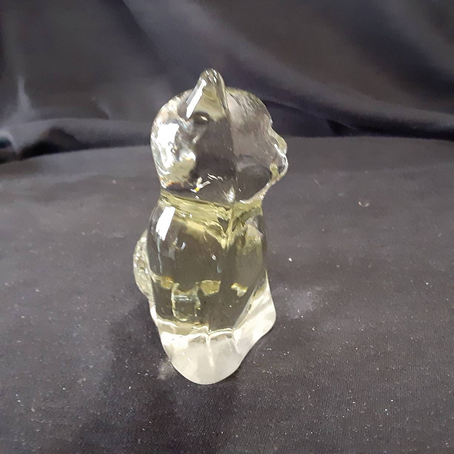 Pressed Clear Glass Cat Paperweight. - Etsy UK