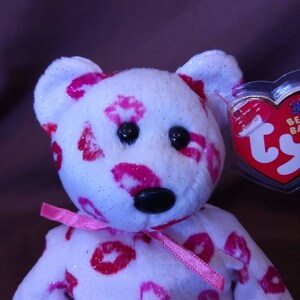 TY Beanie Baby "kissy" the Bear. New, Never Played With. Stored in a ...