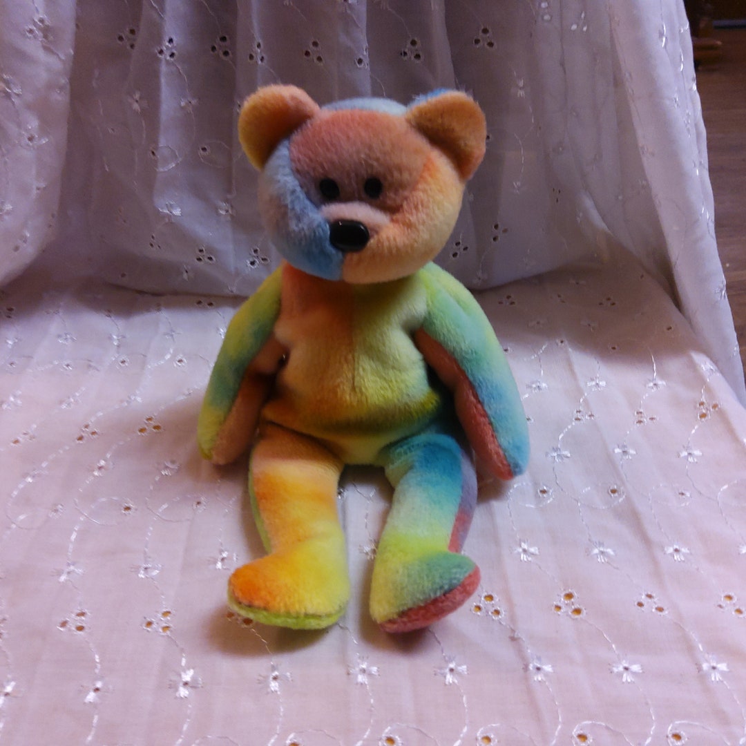 TY Beanie Baby "garcia" the Tie-dyed Bear. 2nd Generation Tush Tag but ...