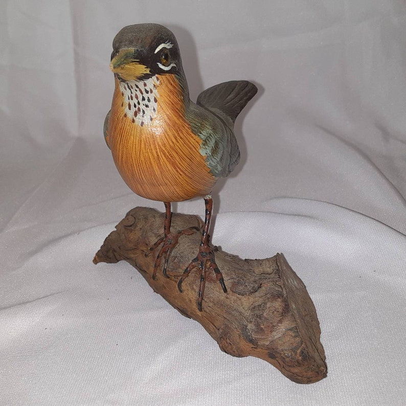 Wren Wood Carving. Hand Carved Hand Painted. Beautifully | Etsy