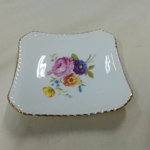 ROYAL ADDERLEY "floral" Bone China Trinket Tray/dish. Made in England ...