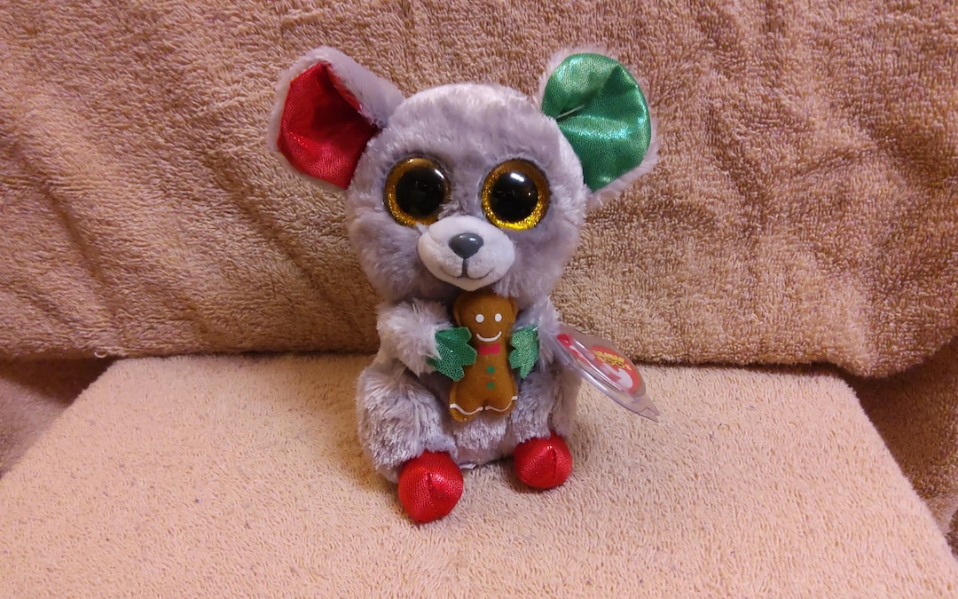 TY Beanie Boos "mac" the Christmas Mouse. New, Never Played With ...