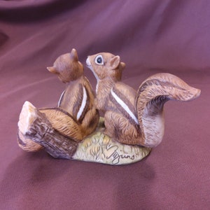 HOME INTERIOR MASTERPIECE "sweetheart Chipmunks" Figurine. Vintage ...