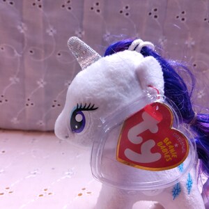 TY Beanie Baby My Little Pony "rarity" Keychain/backpack Clip-on. New ...