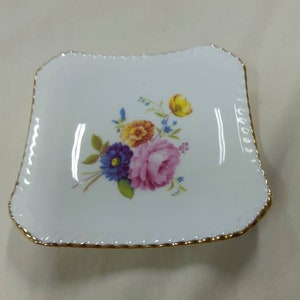 ROYAL ADDERLEY "floral" Bone China Trinket Tray/dish. Made in England ...