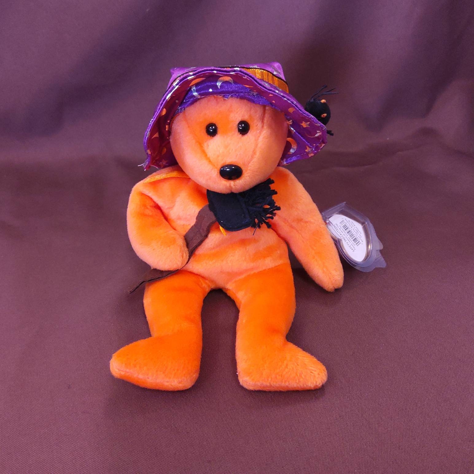 TY Beanie Baby "prunella" the Halloween Witch Bear. New, Never Played ...