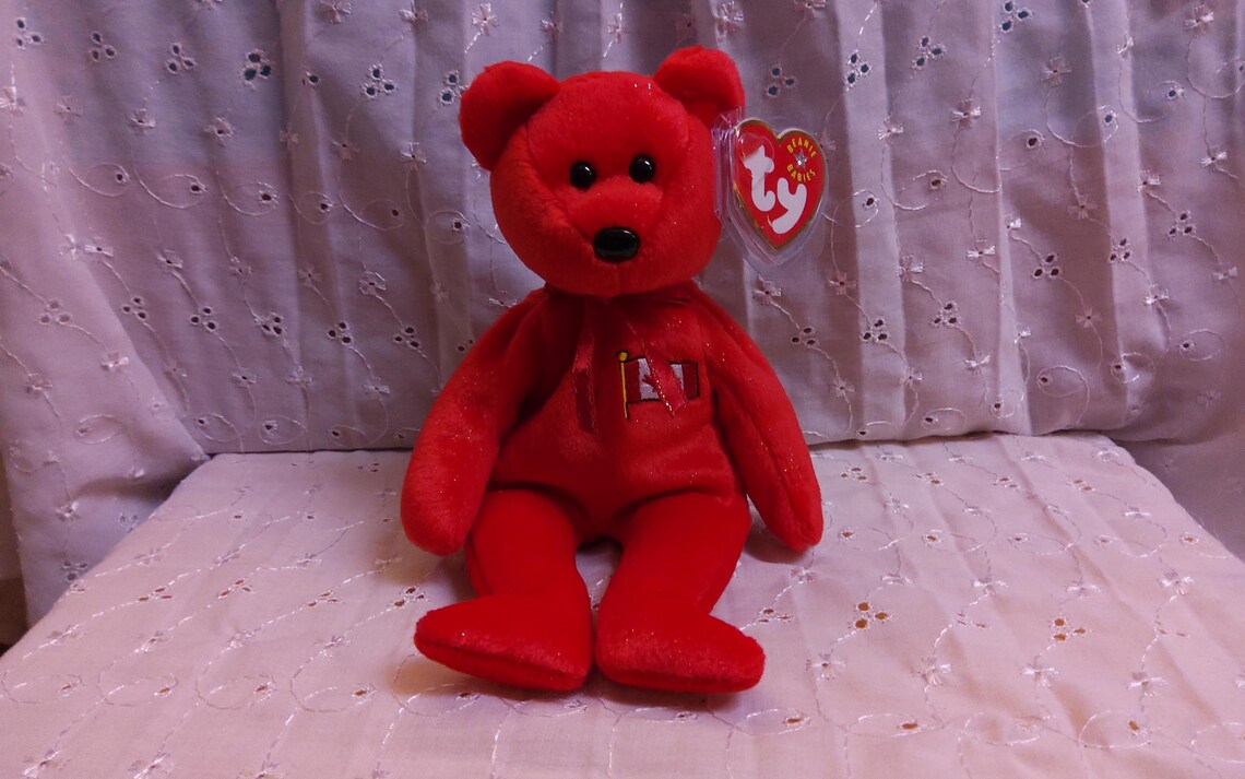 TY Beanie Baby "pierre" the Red Canadian Bear. New, Never Played With ...
