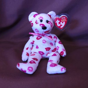 TY Beanie Baby "kissy" the Bear. New, Never Played With. Stored in a ...
