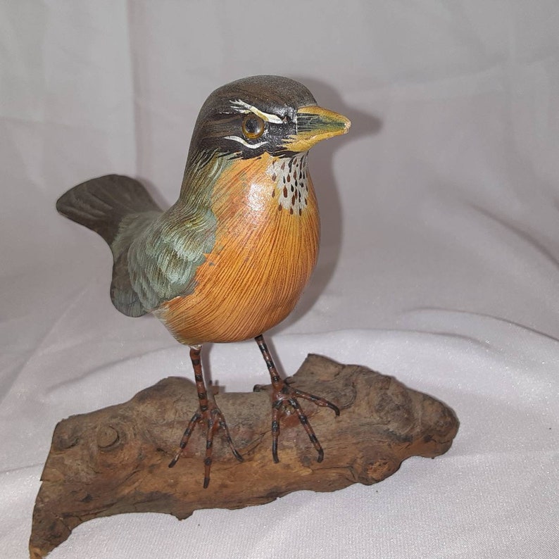 Wren Wood Carving. Hand Carved Hand Painted. Beautifully | Etsy