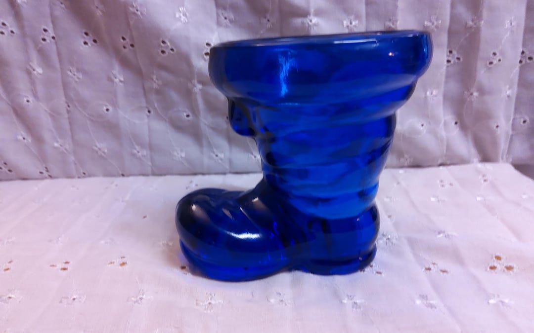 Cobalt Blue Glass Boot Candy Dish/ashtray. Maker's Mark Present. - Etsy