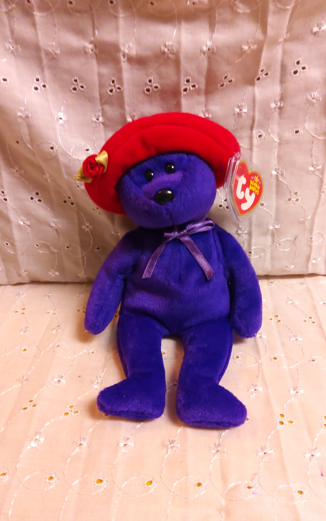 TY Beanie Baby "ruby" the Red Hat Bear. New, Never Played With. Stored ...