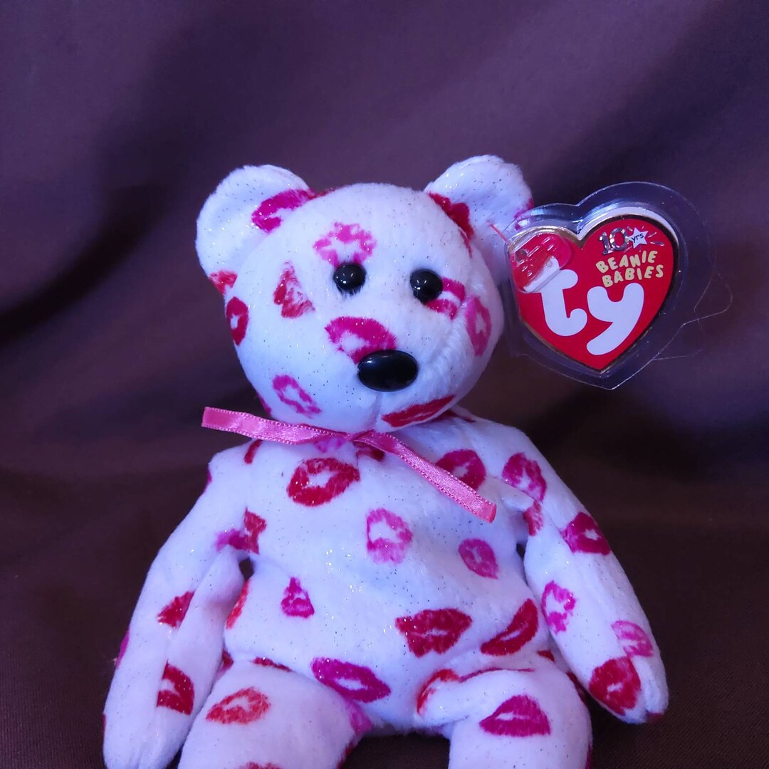 TY Beanie Baby "kissy" the Bear. New, Never Played With. Stored in a ...