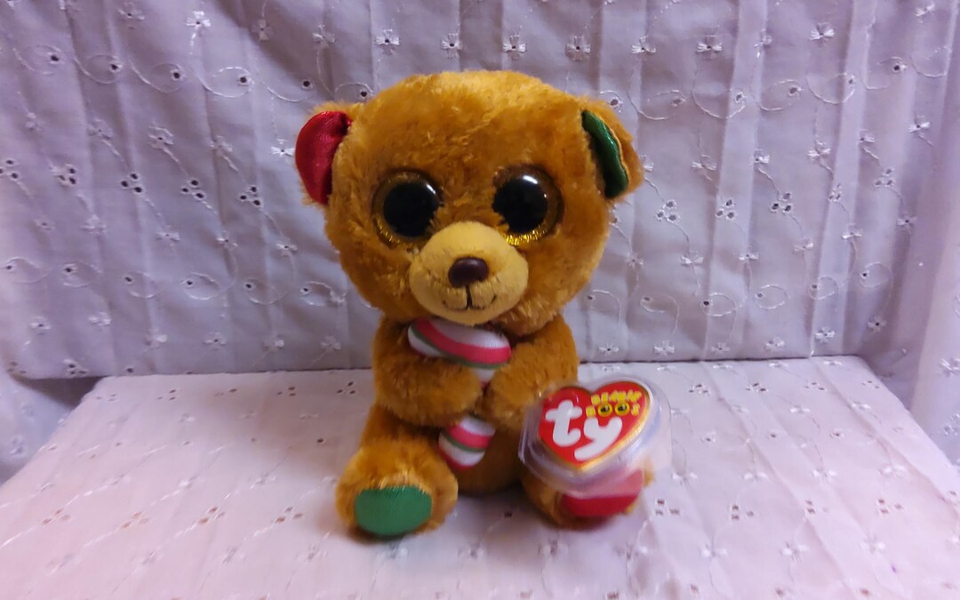 TY Beanie Boos "bella" the Christmas Holiday Bear. New, Never Played ...