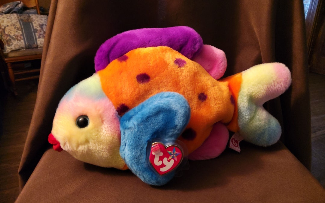 TY Beanie Buddy "lips" the Colorful Fish. NEW, Never Played With ...