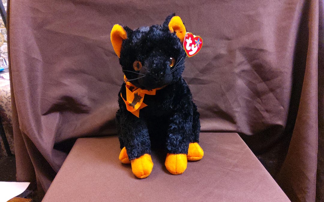 TY Beanie Buddy "fraidy" the Black Halloween Cat. New, Never Played ...