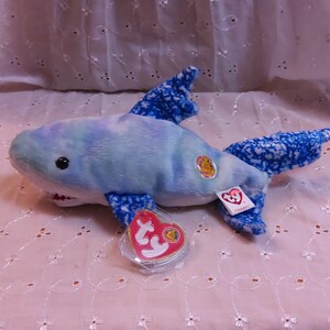 TY Beanie Baby "chompers" the Shark. Beanie Baby of the Month. New ...